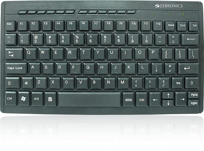 Zebronics ZEB-K04 Mini Multimedia USB Wired Keyboard with 96 UV Coated ...