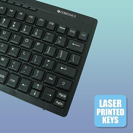 Zebronics ZEB-K04 Mini Multimedia USB Wired Keyboard with 96 UV Coated ...